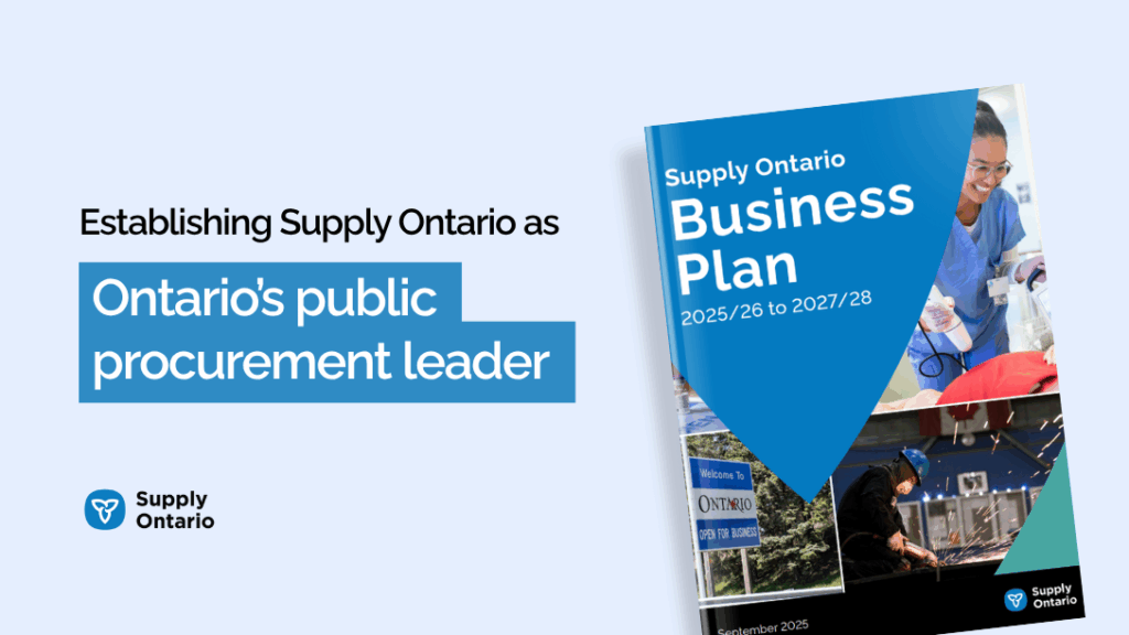 Establishing Supply Ontario as the leading authority for Ontario public ...